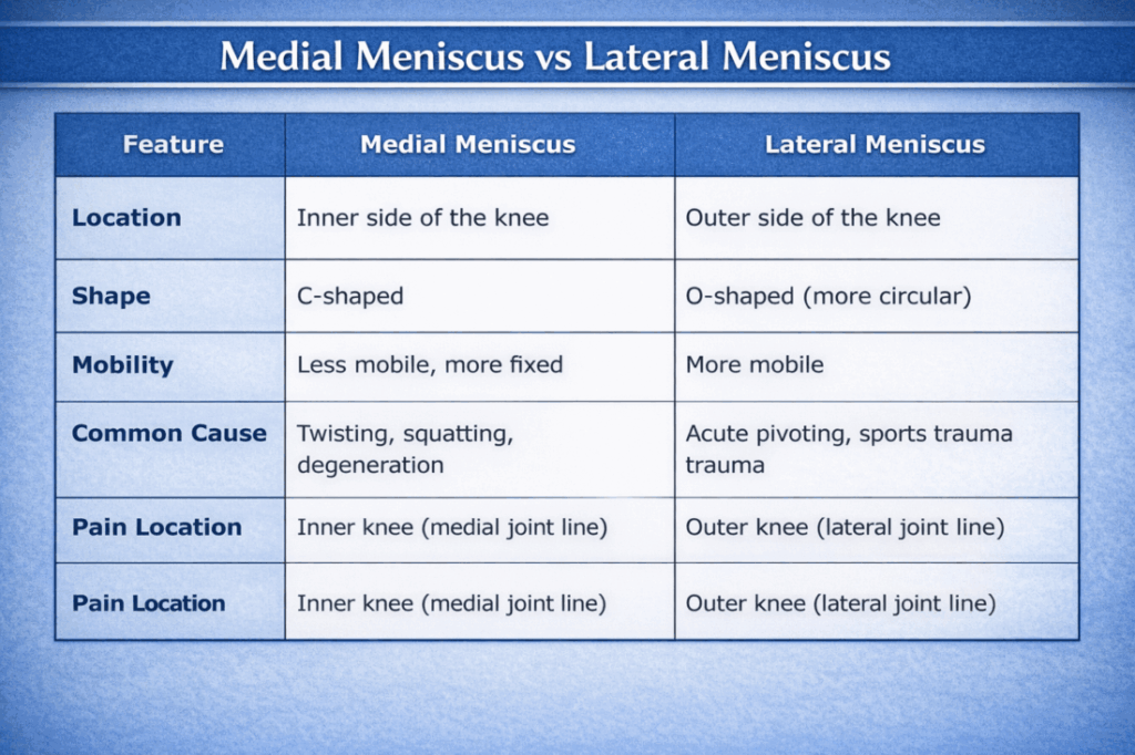 Medial vs Lateral Meniscus: Symptoms, Treatment & Recovery
